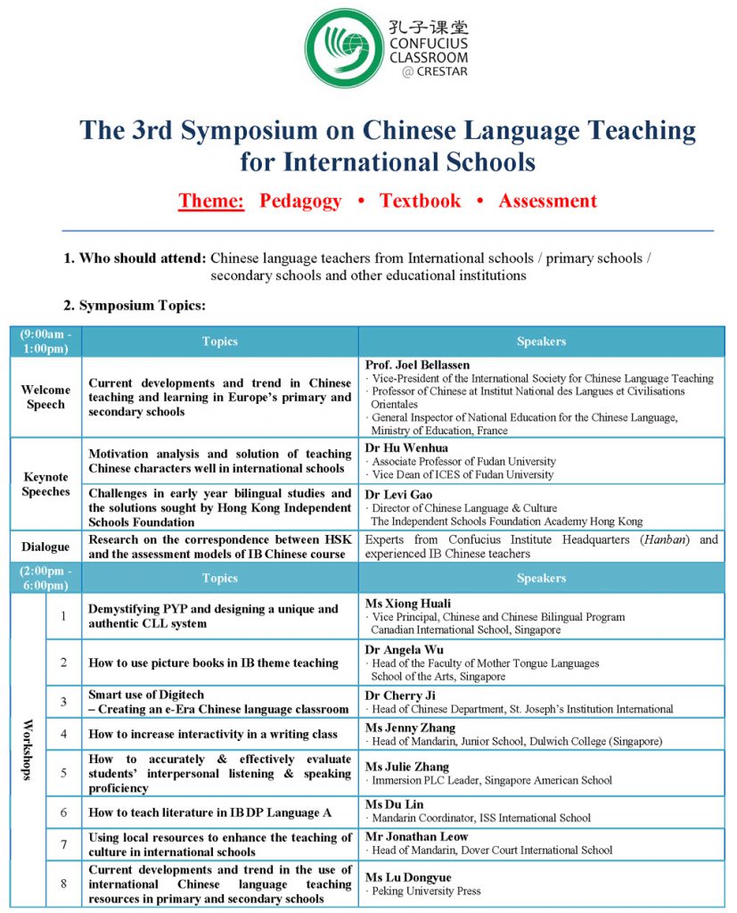 The 3rd Symposium on Chinese Language Teaching for International ...